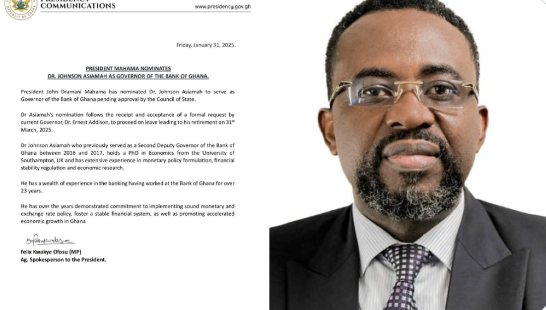 Ghana: President Appoints Johnson Asiamah as Central Bank Governor ...